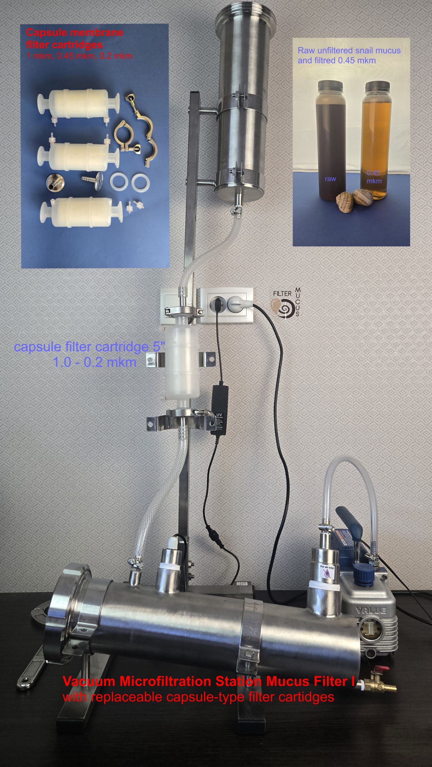 Vacuum filter station Mucus Filter